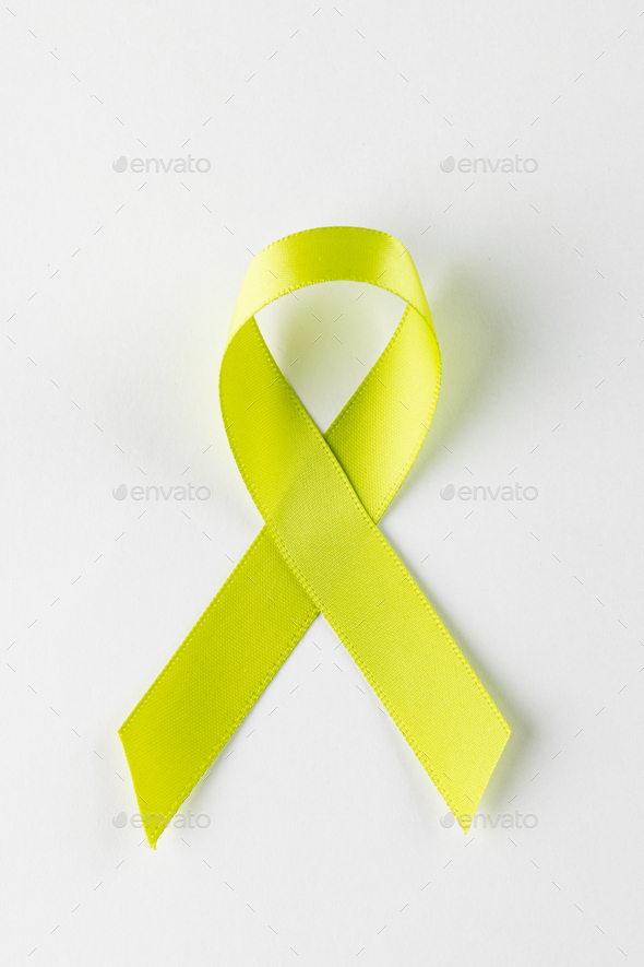 Vertical composition of light green std health awareness ribbon, on ...