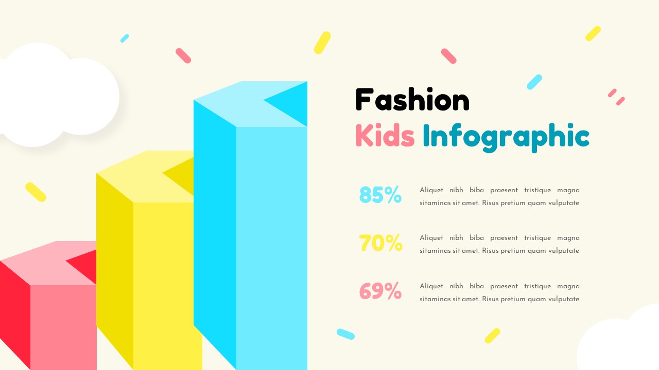 Decorative Kids Fashion Store PowerPoint Template, Presentation Templates