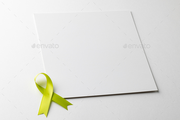Composition of light green std health awareness ribbon and black copy ...