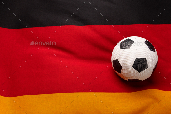Composition of football over national flag of germany Stock Photo by ...