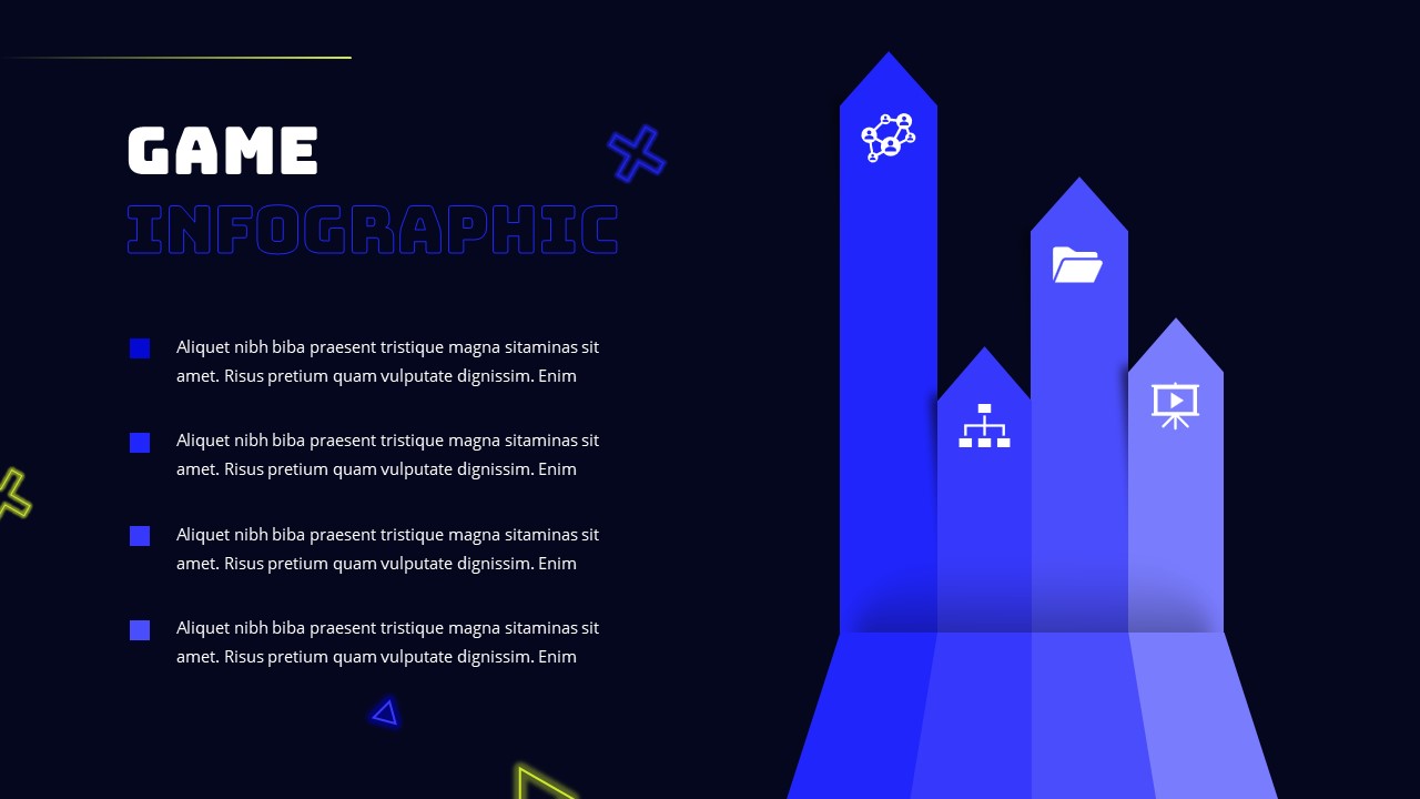 Dark Modern Game Industry PowerPoint Template, Presentation Templates