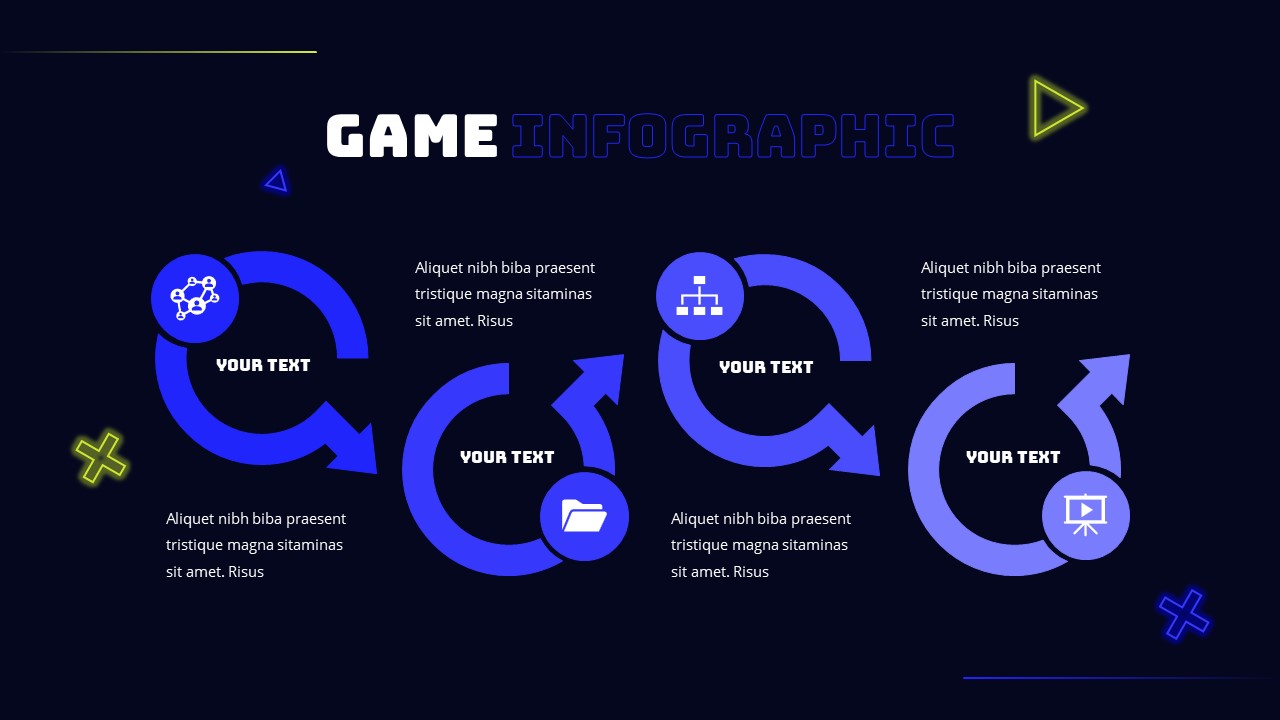 Dark Modern Game Industry PowerPoint Template, Presentation Templates