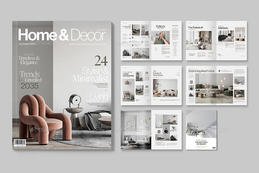 Interior Design Magazine Template, Print Templates | GraphicRiver