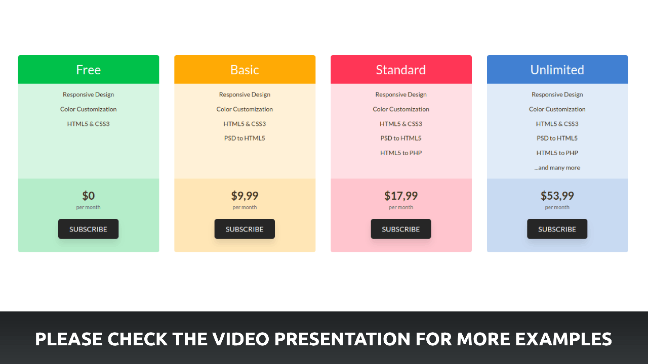 Responsive Pricing Tables. 65+ HTML5/CSS3 Pricing Tables Template UI ...