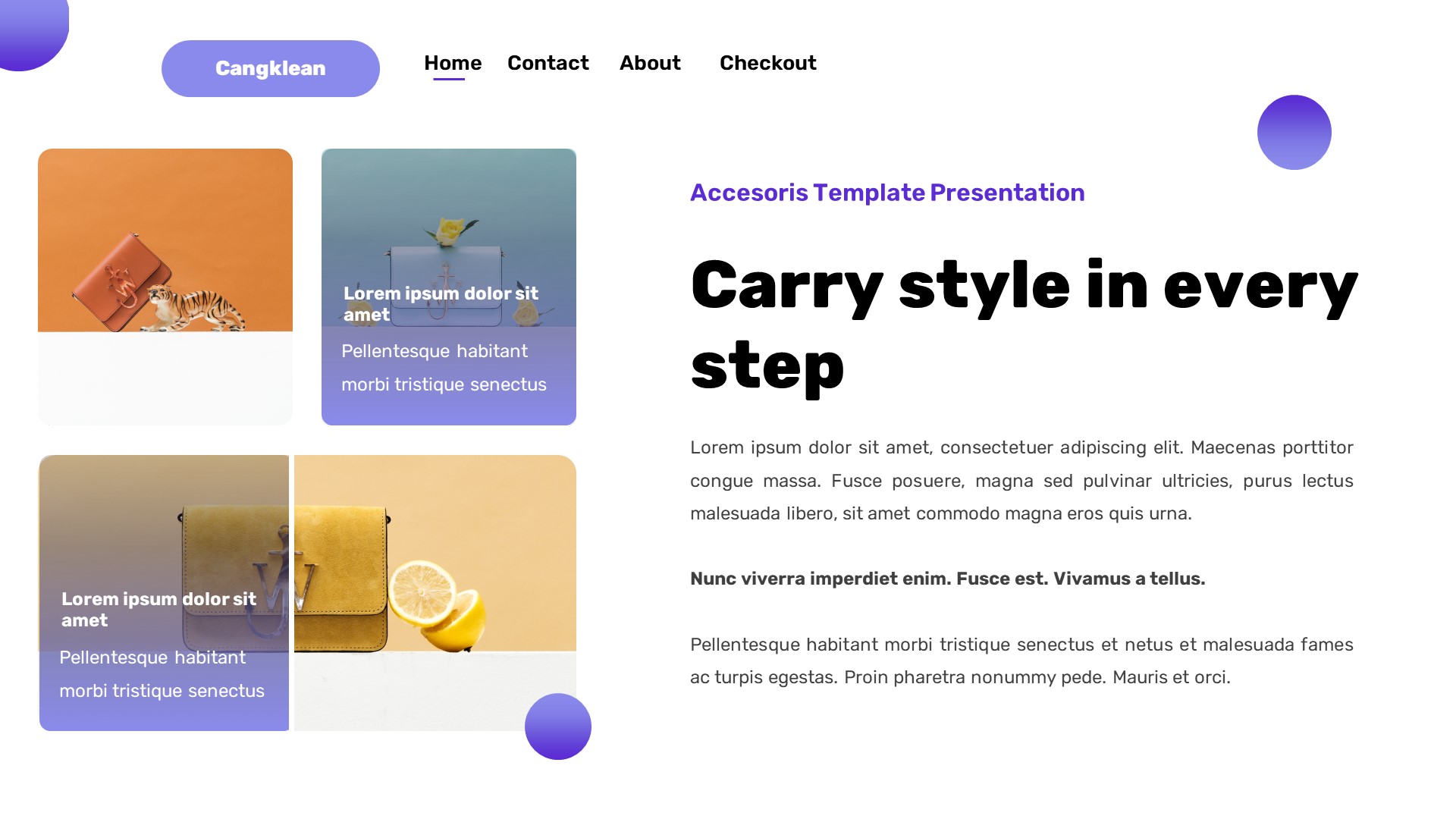 Cangklean - Fashion Accessories Powerpoint Template, Presentation Templates