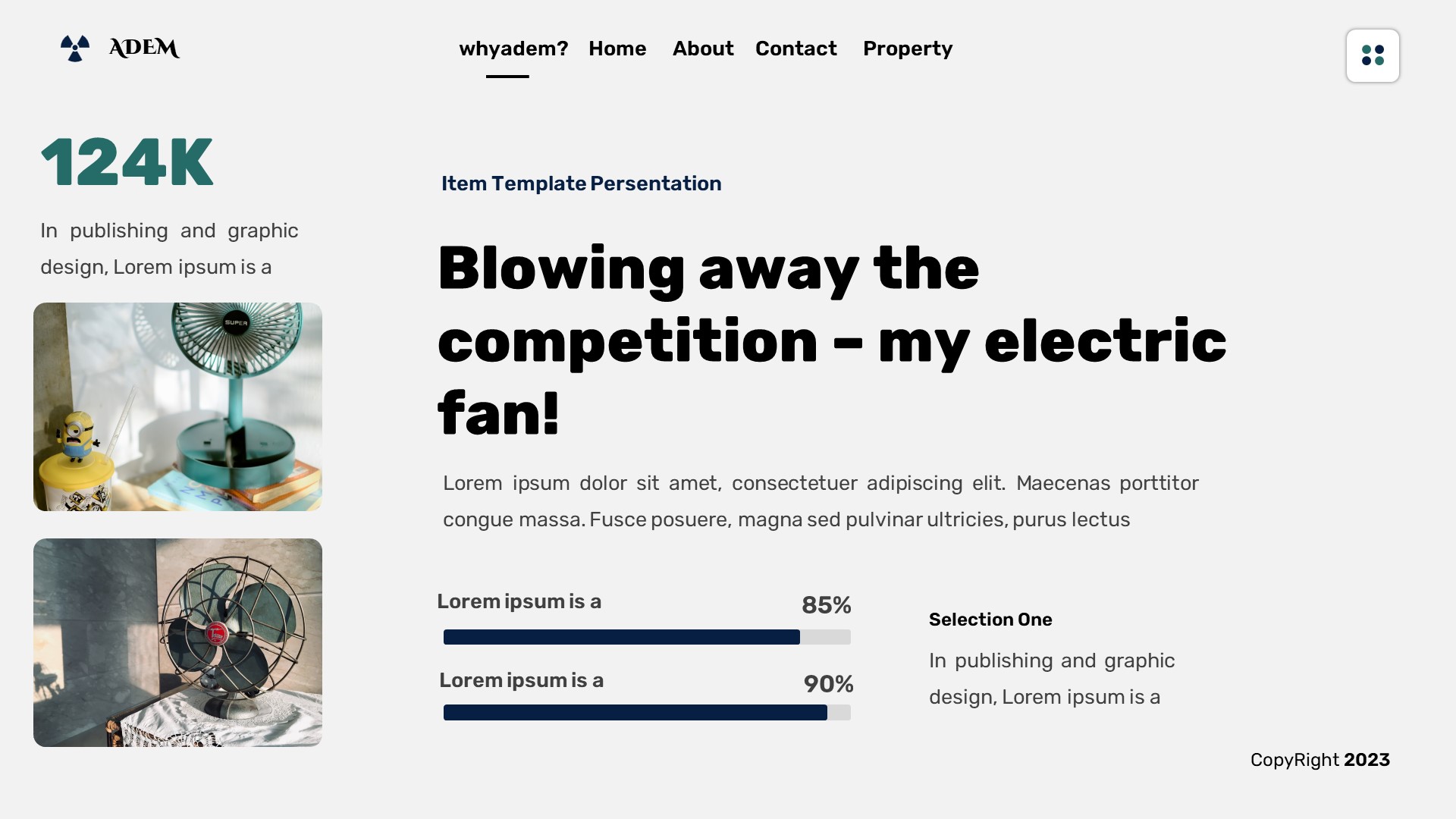 Adem - Fan Electricity Powerpoint Template, Presentation Templates