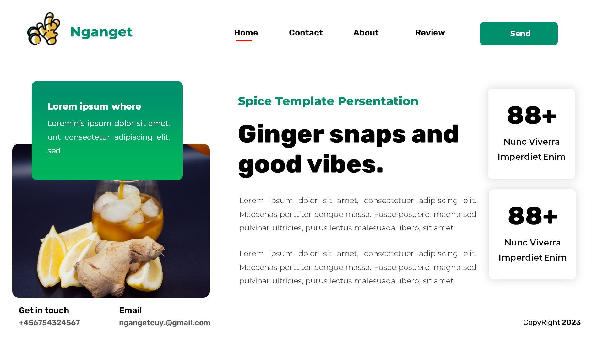 Nganget - Herbal Spice Google Slides Template, Presentation Templates