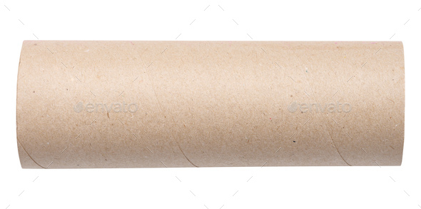 Paper towel tube on white isolated background Stock Photo by ndanko