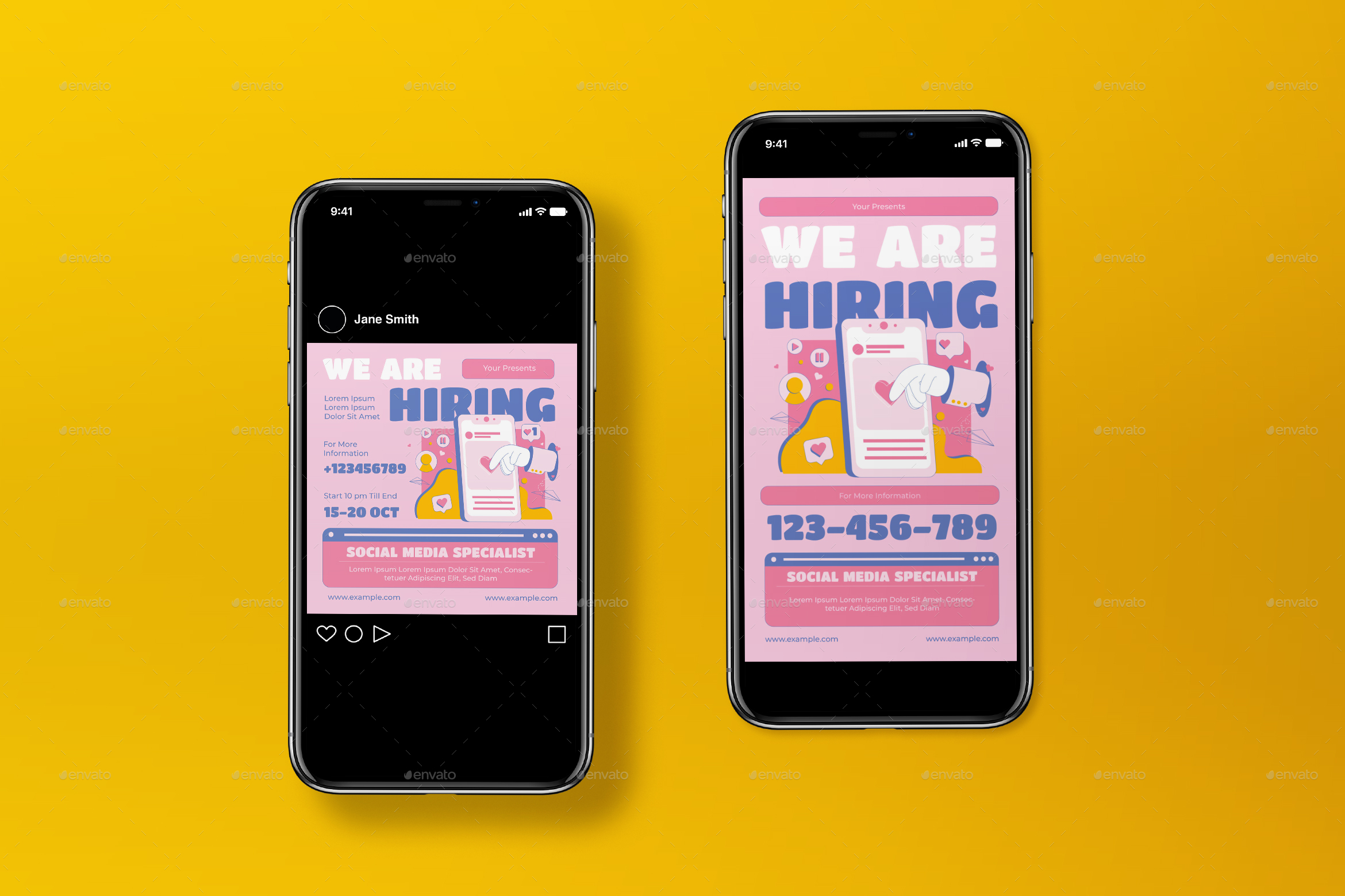 Pink Flat Design We're Hiring Flyer Set, Print Templates | GraphicRiver