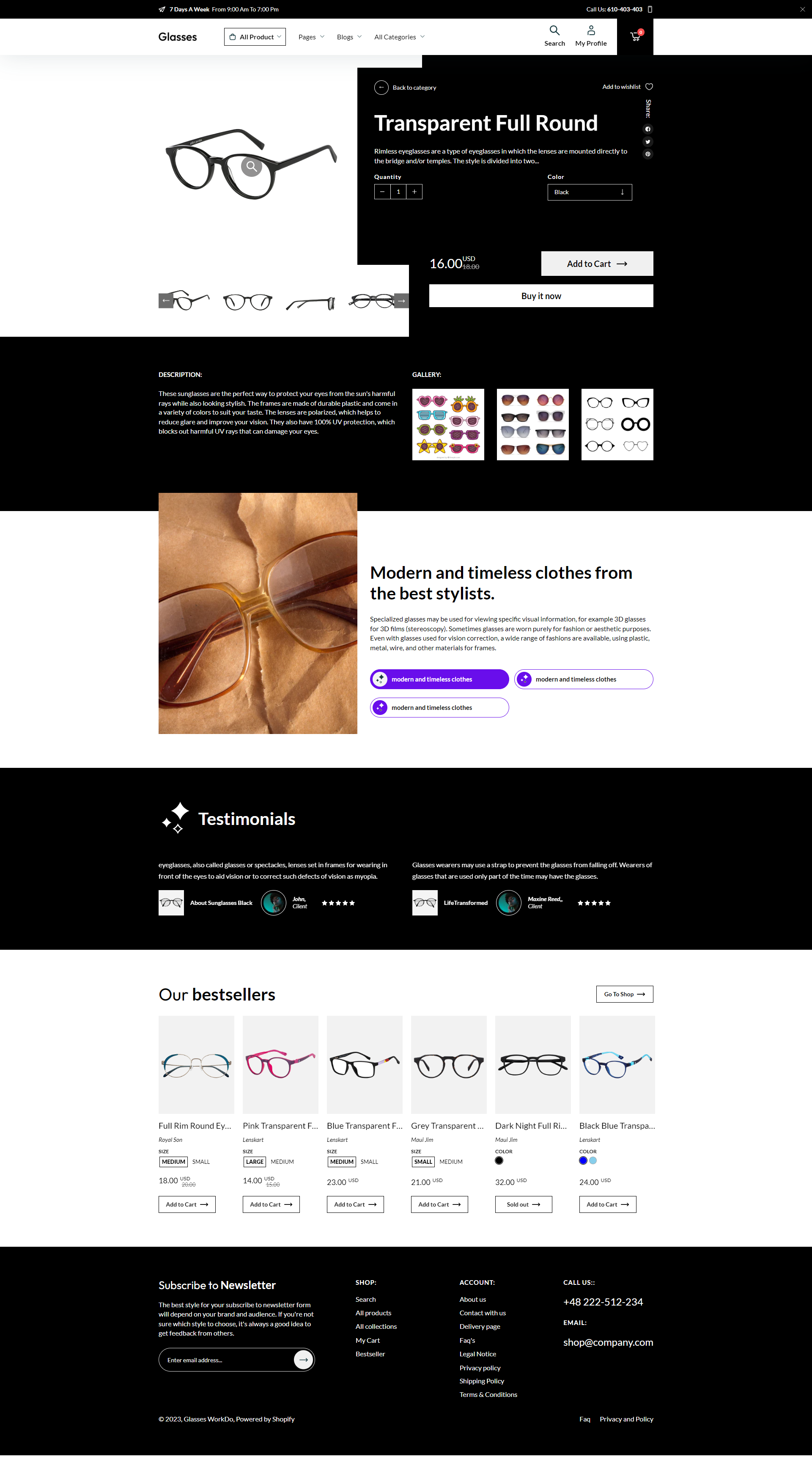 Glasses - Shopify 2.0 Eyeglasses Shop Theme by RajodiyaInfotech ...