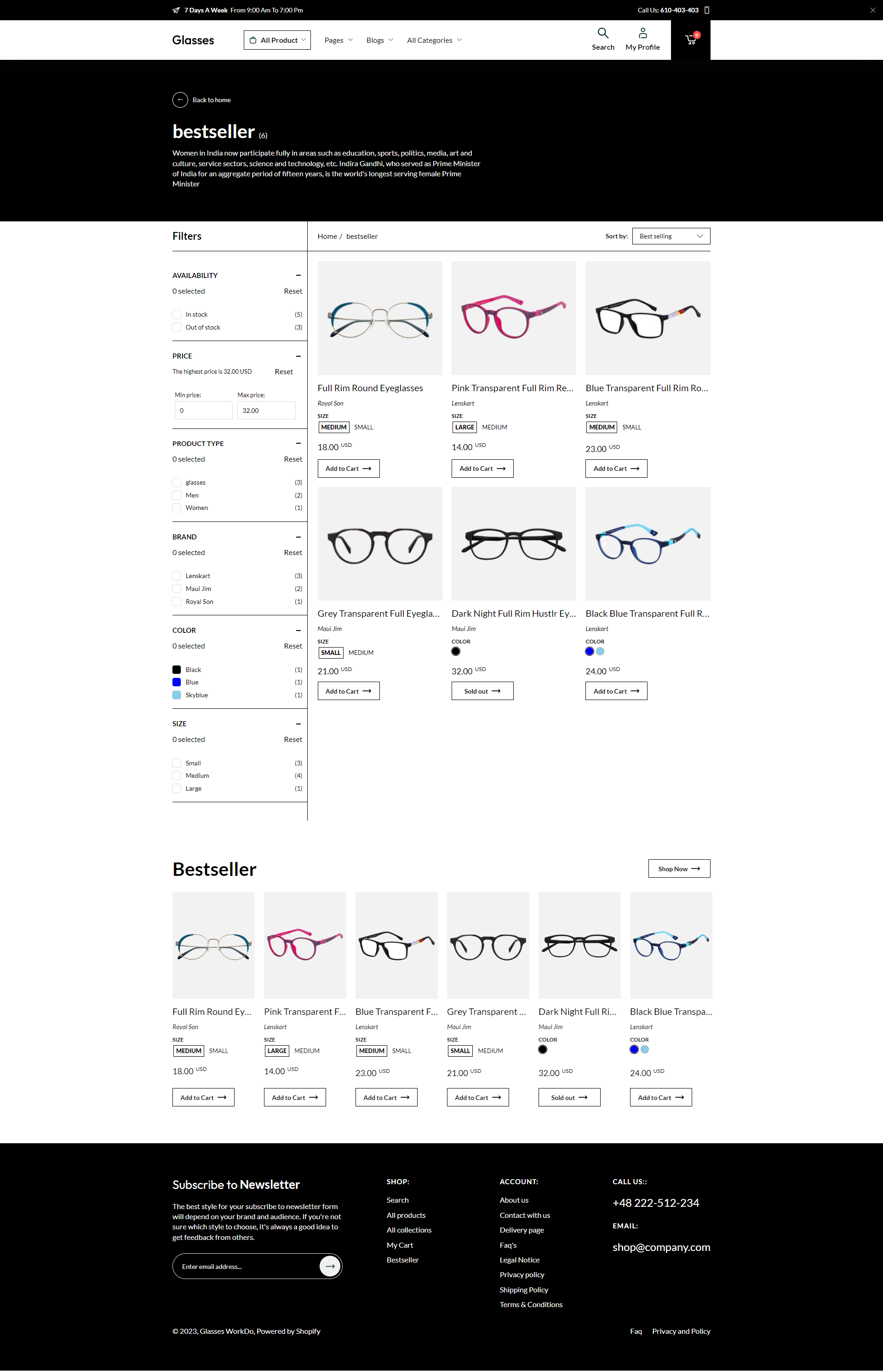 Glasses - Shopify 2.0 Eyeglasses Shop Theme by RajodiyaInfotech ...