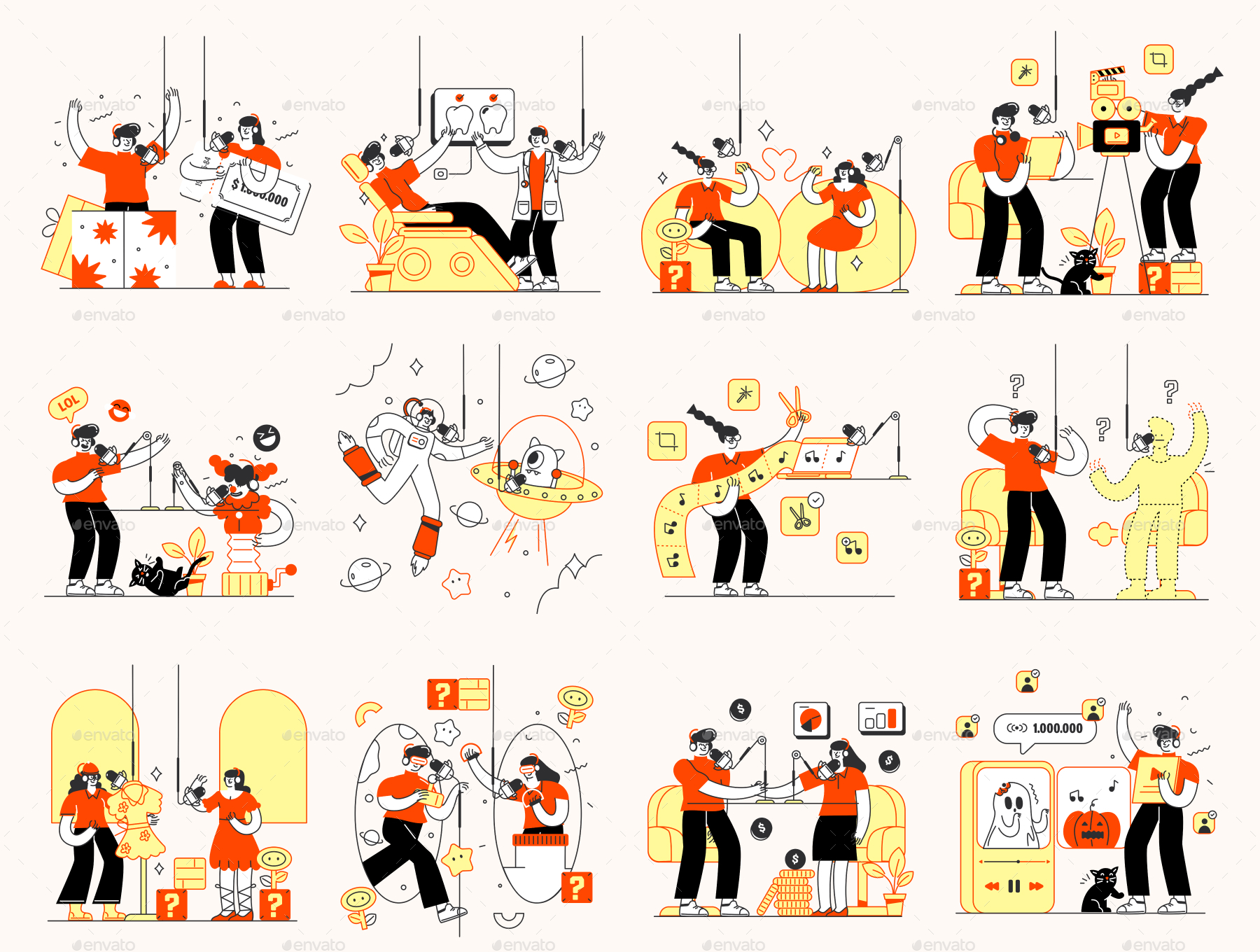 Podcast Illustration pack, Graphics | GraphicRiver