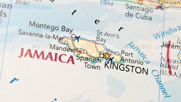Jamaica Word Map, Kingston Capital Marked, Creative Text Font Stock ...