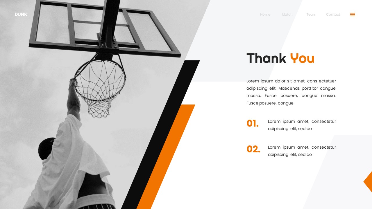 Dunk - Basketball & Sports Keynote Templates, Presentation Templates