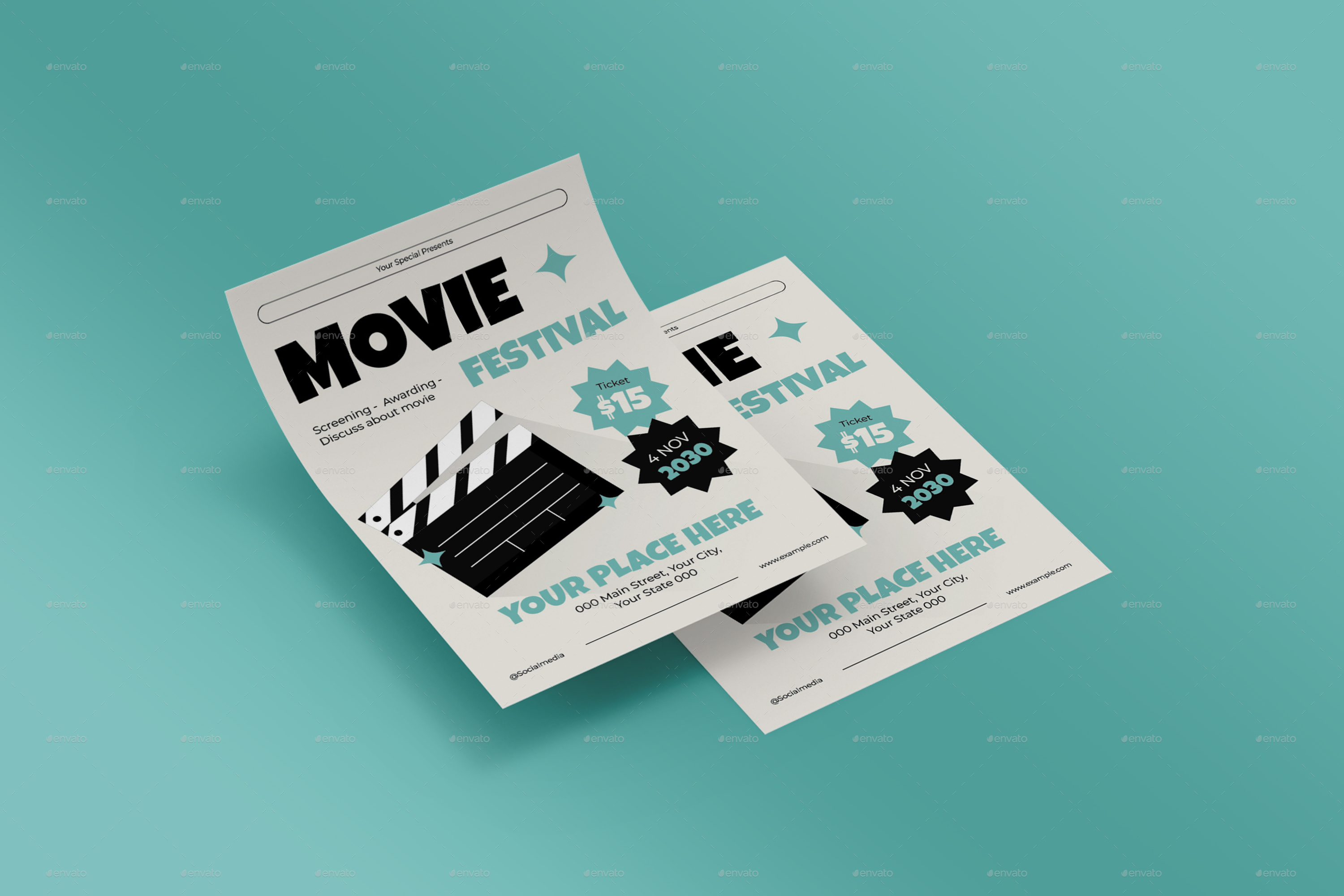 Movie Festival Flyer Set, Print Templates | GraphicRiver