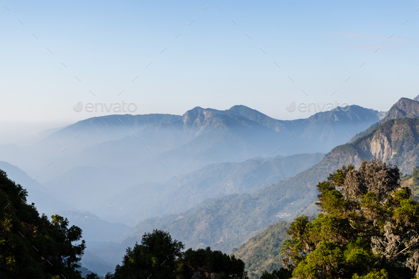 Taiwan Alishan mountain range landscape Stock Photo by leungchopan