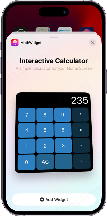 Math Widget - iOS 17 Interactive Widget by Apps4World | CodeCanyon