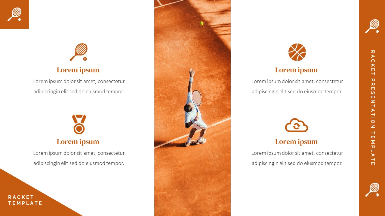 Racket - Tennis Sport Google Slides Template, Presentation Templates