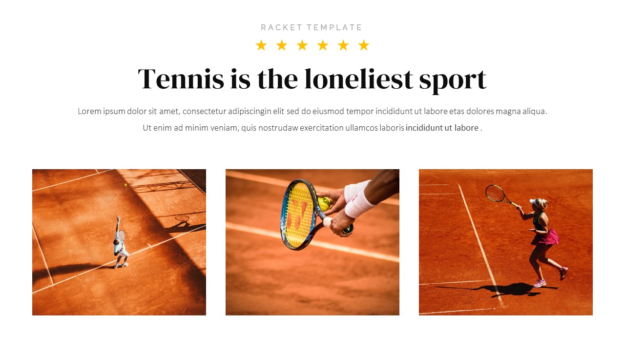 Racket - Tennis Sport Google Slides Template, Presentation Templates
