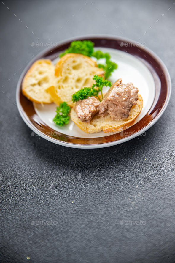 Cod liver delicious seafood appetizer meal food snack on the table copy ...