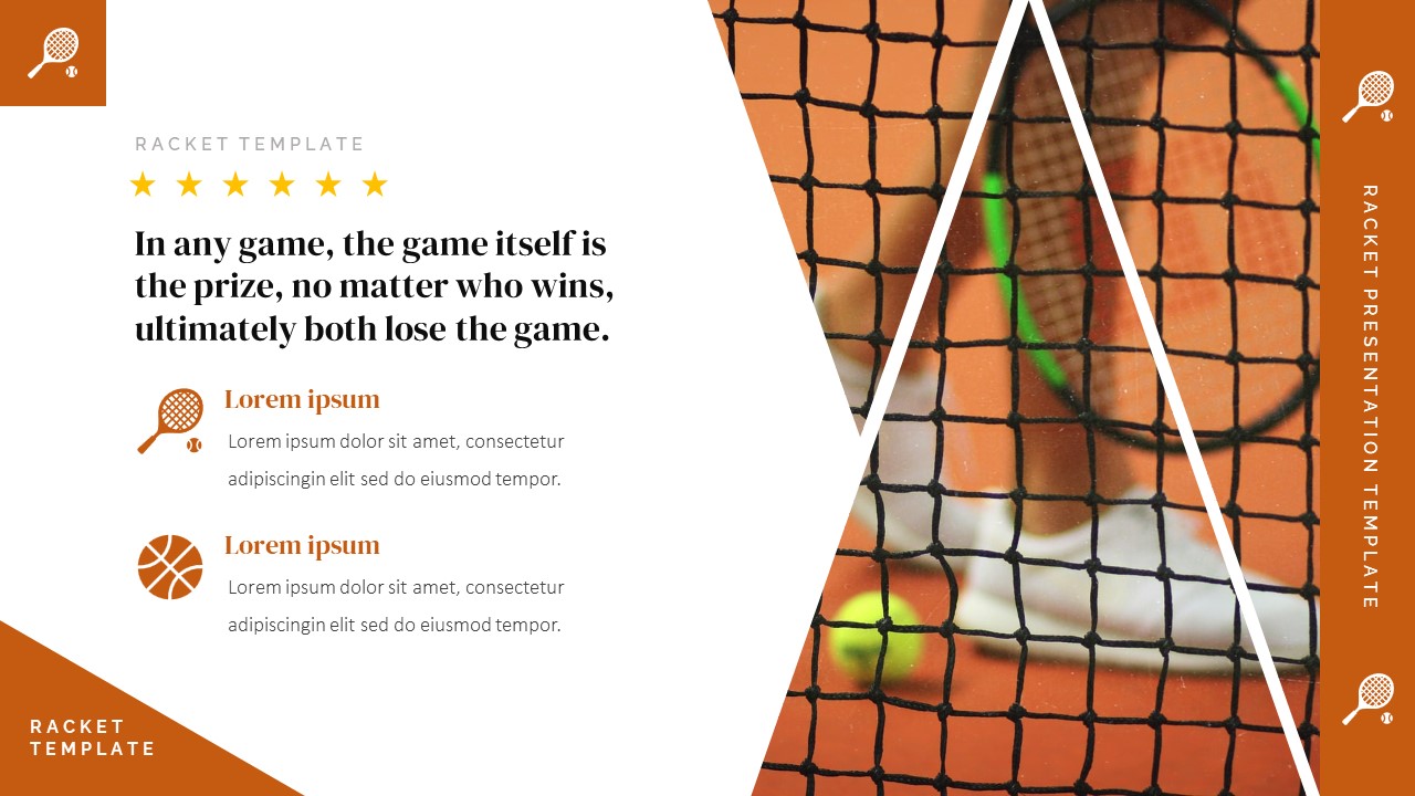 Racket - Tennis Sport Powerpoint Template, Presentation Templates ...