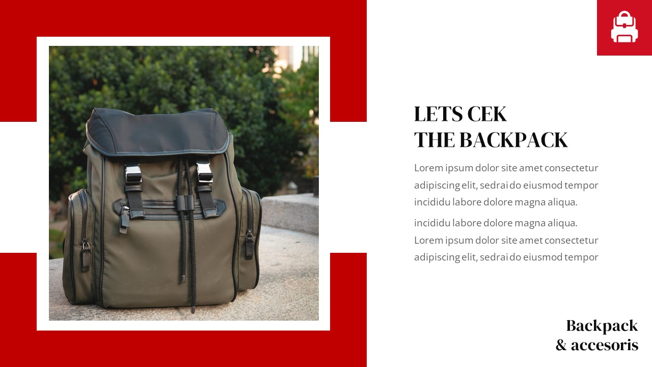 Ransel - Backpack Powerpoint Template, Presentation Templates ...