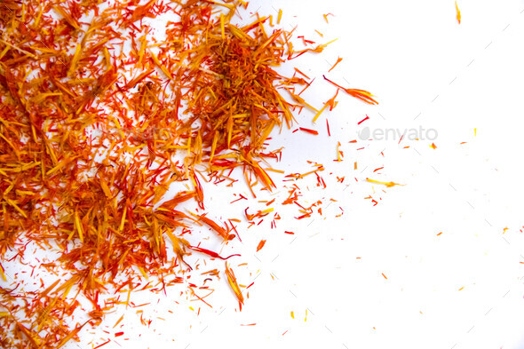 Exotic red hot spice, saffron for coloring food. background. isolated ...