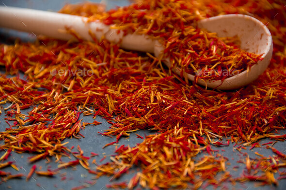Exotic red hot spice, saffron for coloring food. background. isolated ...