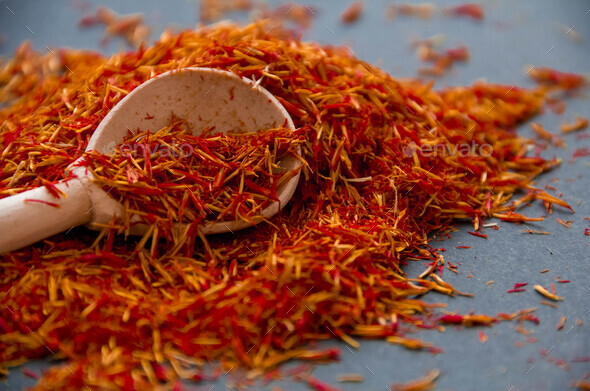 Exotic red hot spice, saffron for coloring food. background. isolated ...