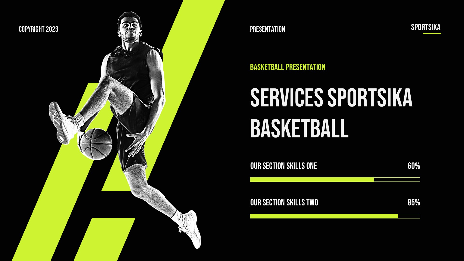 Sportsika - Sport Basketball Google Slides Template, Presentation Templates