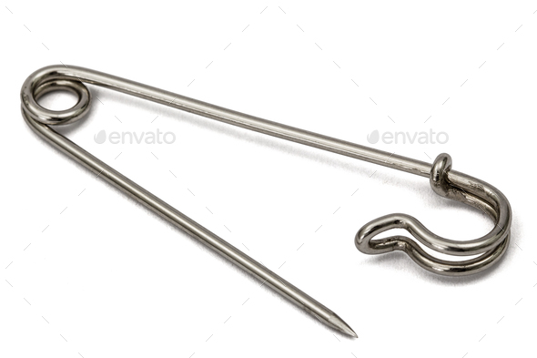 Safety pin, isolated on white background, with clipping path Stock ...