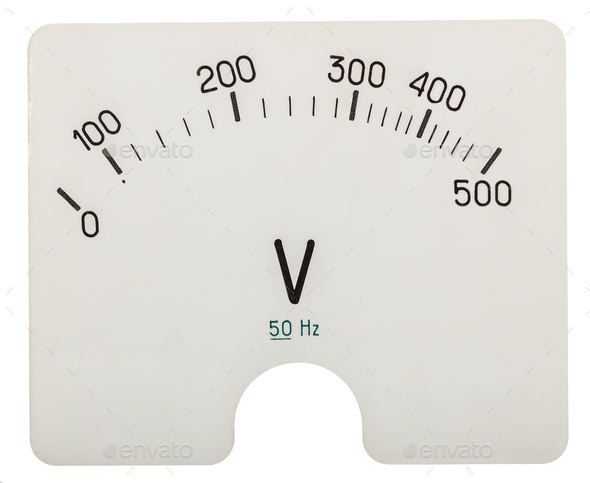 Scale of voltmeter, isolated on white background Stock Photo by ...