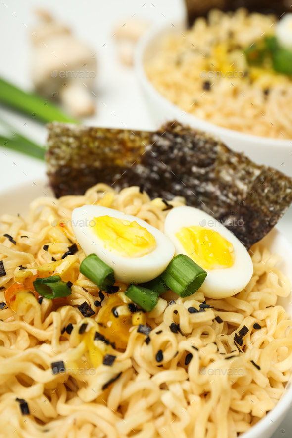 Concept of tasty fast food - instant noodles Stock Photo by AtlasComposer