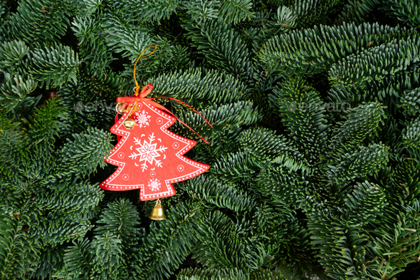 Christmas background with evergreen tree Stock Photo by Neirfy007 ...