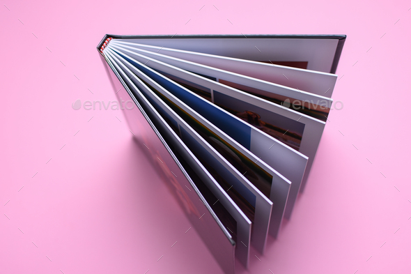 photo album close-up. photo book. shallow depth of field. Stock Photo ...