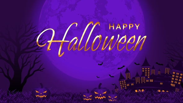 Happy Halloween Greeting Text Animation, Motion Graphics | VideoHive