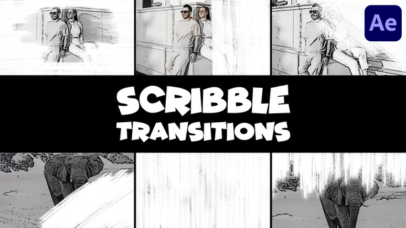 Scribble Transitions | After Effects, After Effects Project Files ...