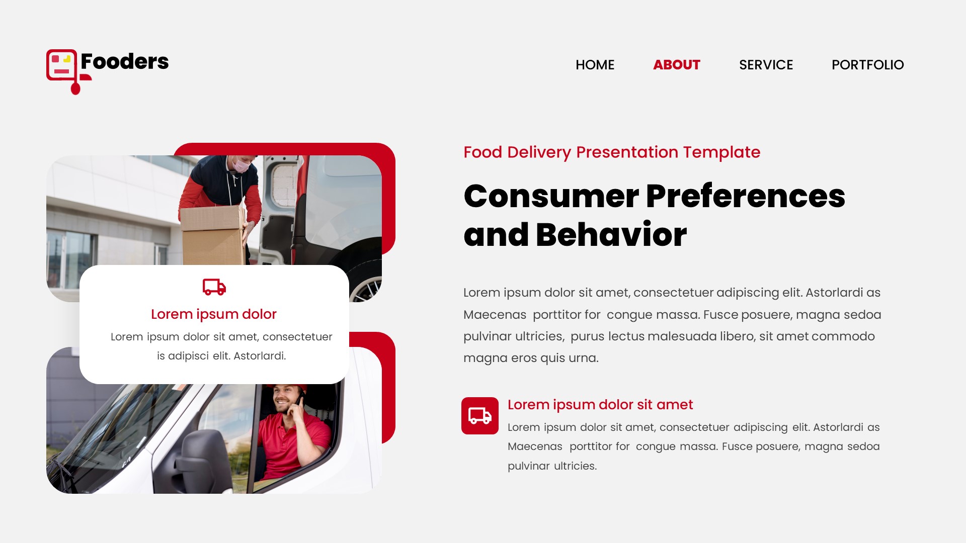 Fooders - Food Delivery Powerpoint Template, Presentation Templates