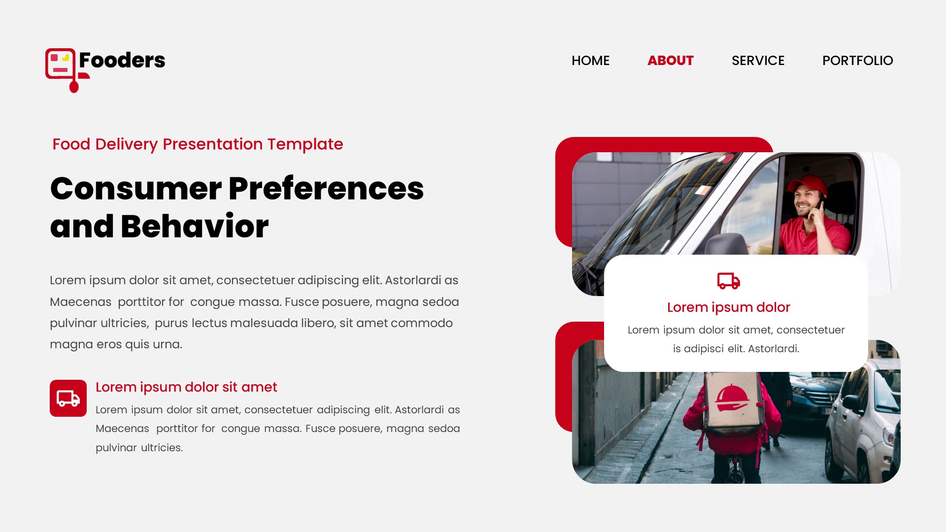 Fooders - Food Delivery Powerpoint Template, Presentation Templates