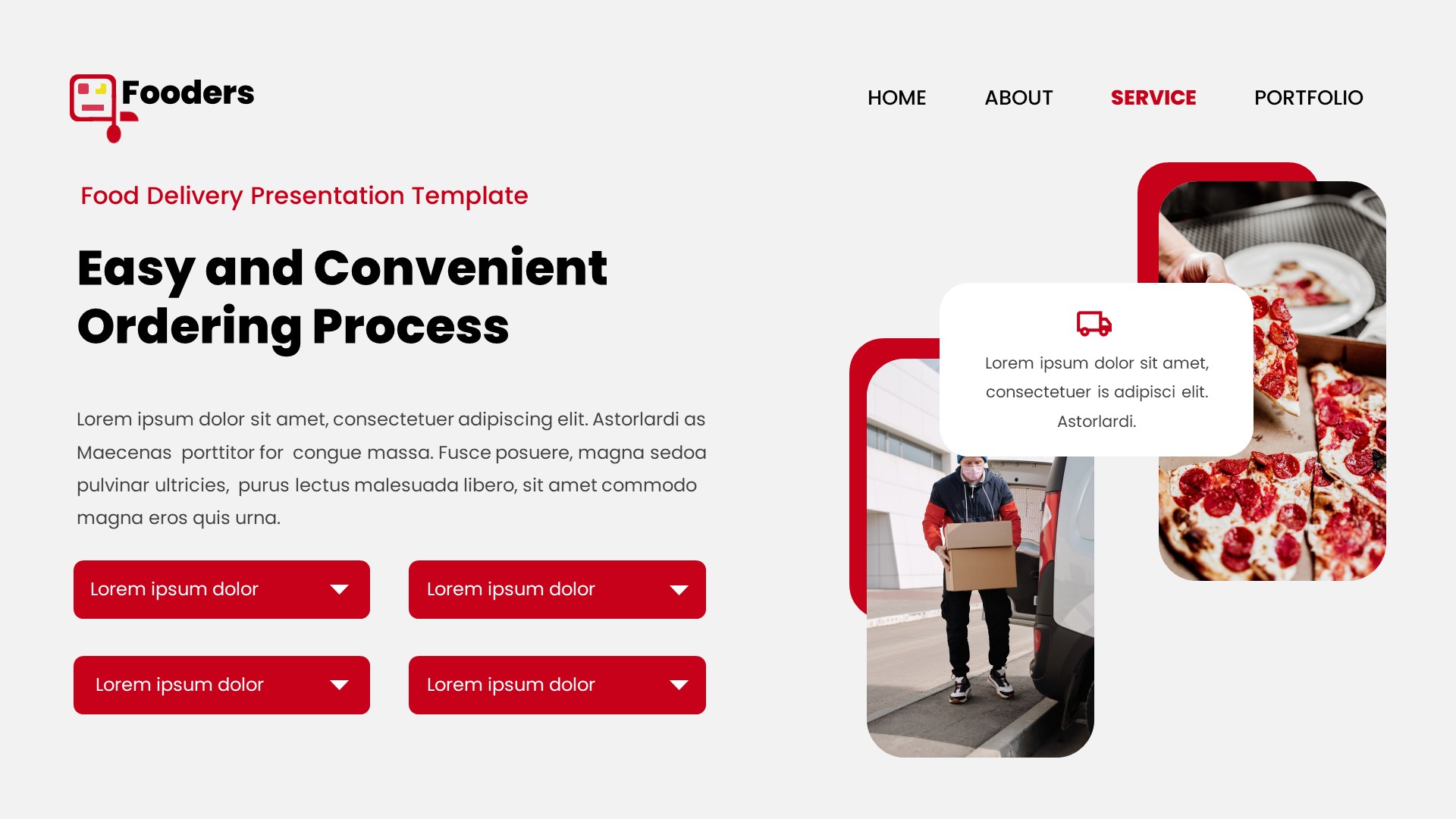Fooders - Food Delivery Powerpoint Template, Presentation Templates