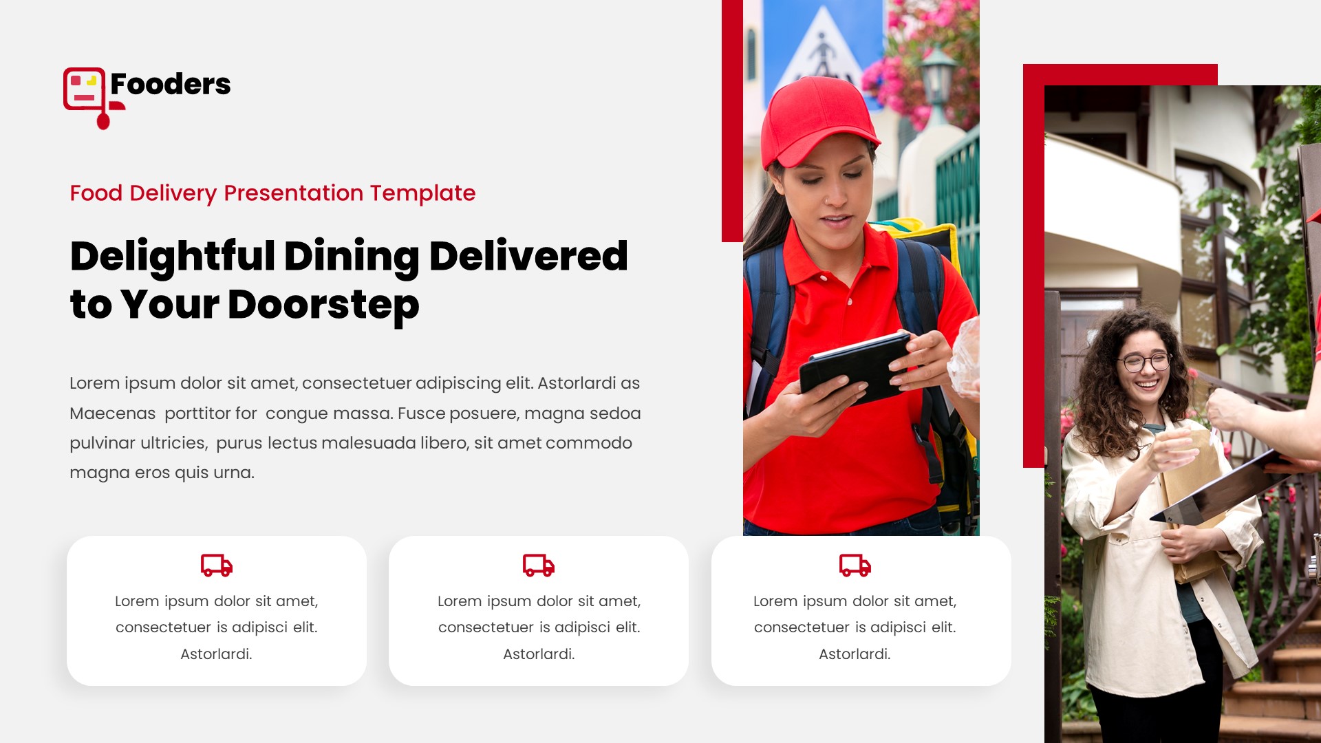 Fooders - Food Delivery Powerpoint Template, Presentation Templates