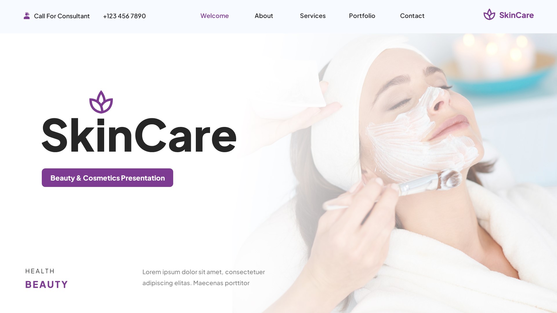 SkinCare - Beauty & Cosmetics Powerpoint Template, Presentation Templates