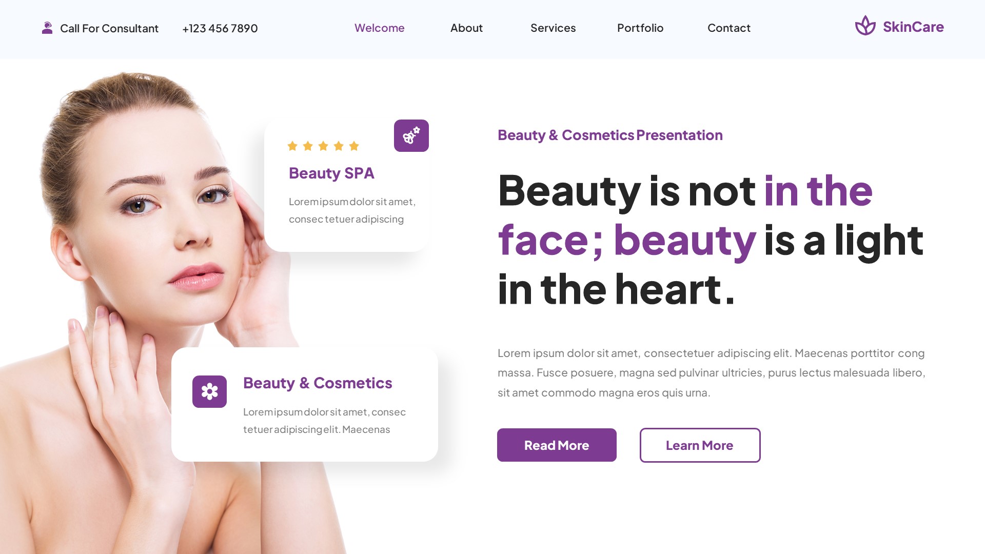 SkinCare - Beauty & Cosmetics Powerpoint Template, Presentation Templates
