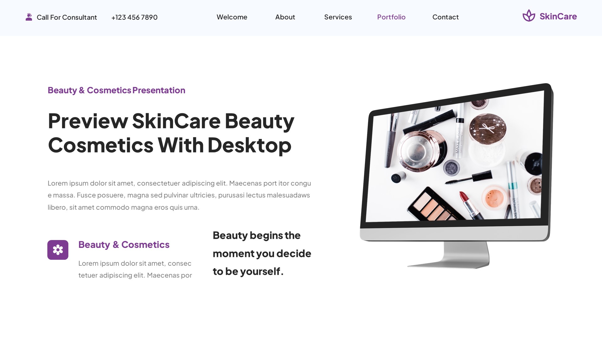 SkinCare - Beauty & Cosmetics Google Slides Template, Presentation ...