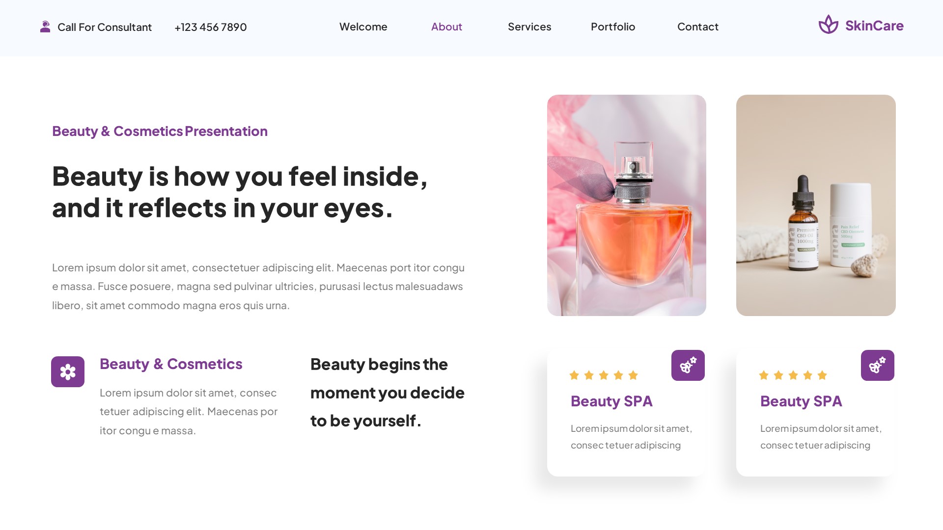 SkinCare - Beauty & Cosmetics Google Slides Template, Presentation ...