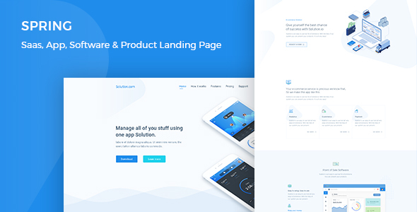 Spring - Software, App, Saas & Product Showcase Landing HTML5 Template ...