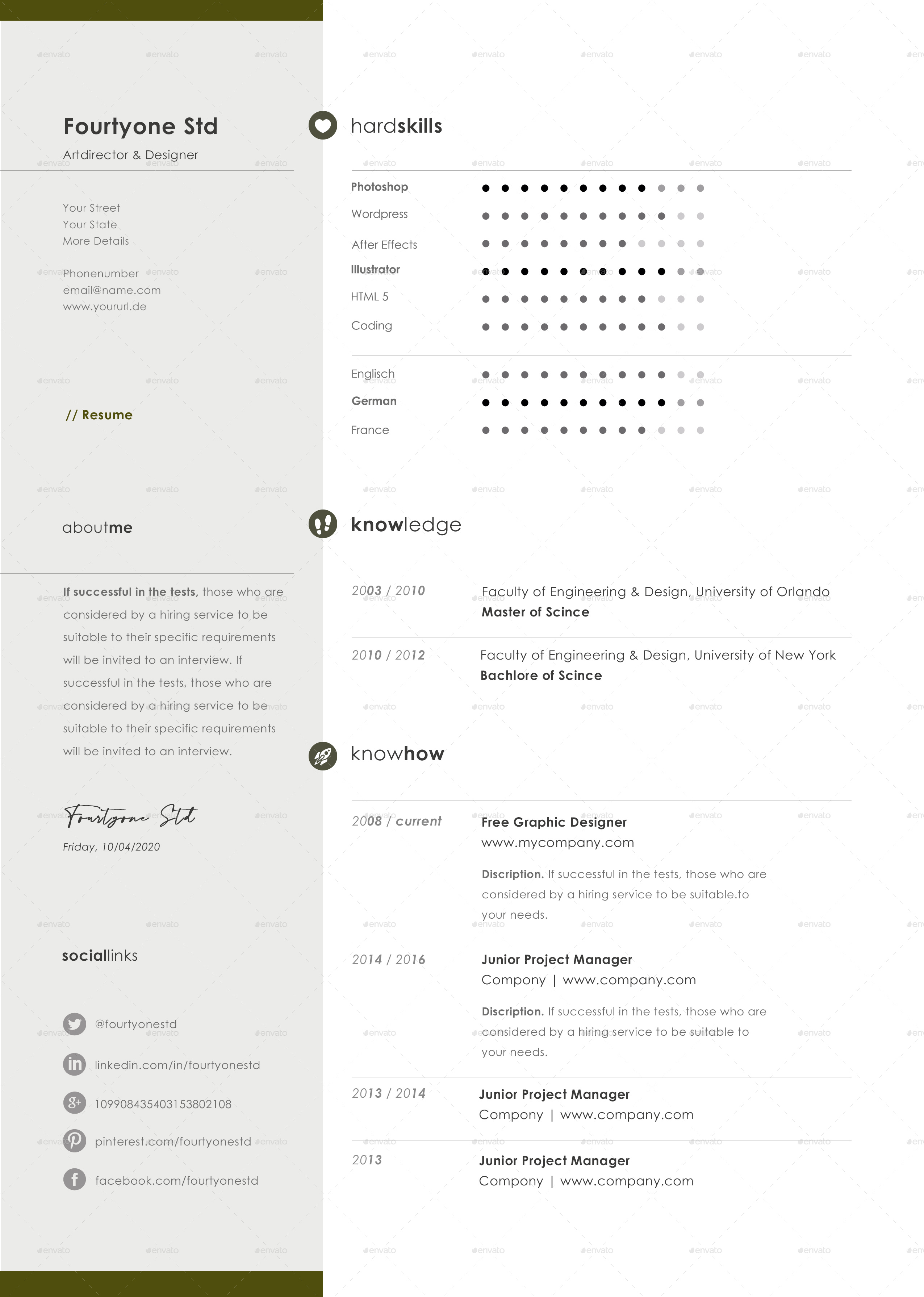 3 Piece Resume, Print Templates | GraphicRiver