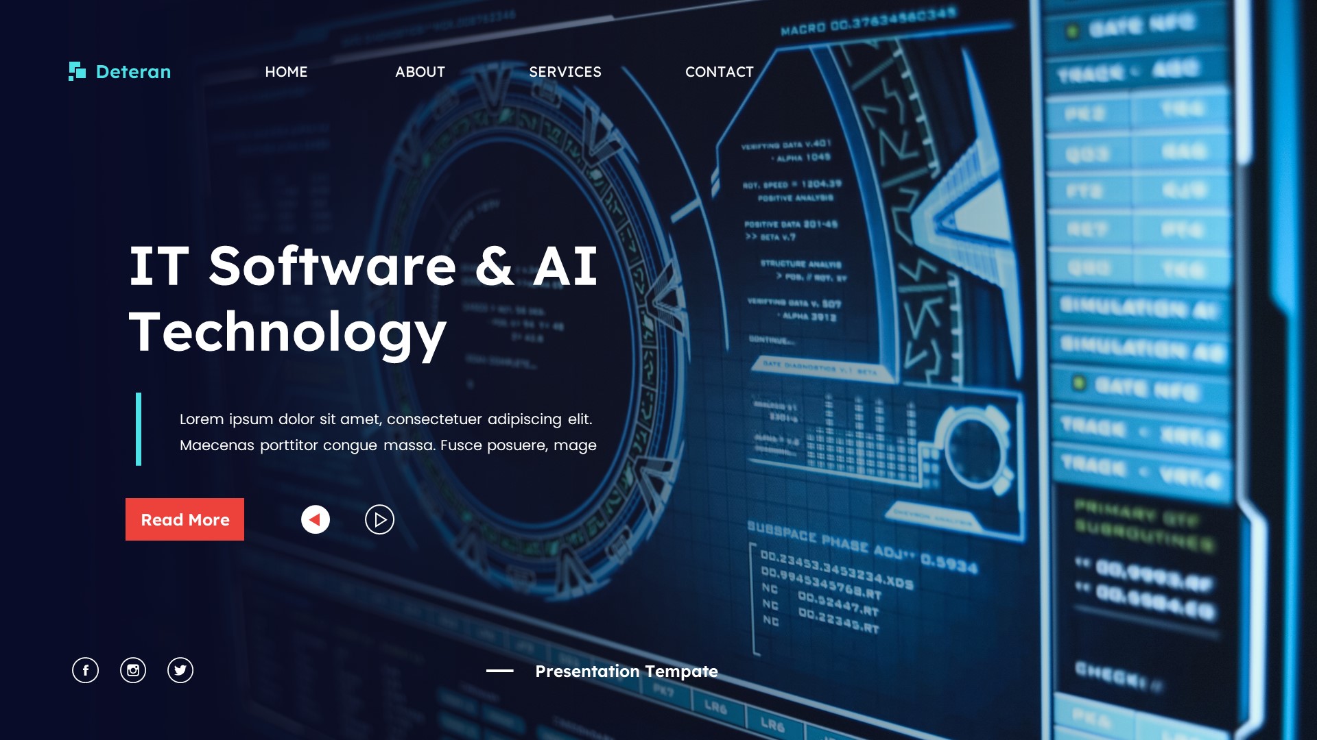 Deteran - IT Software & Technology Google Slides Template, Presentation ...
