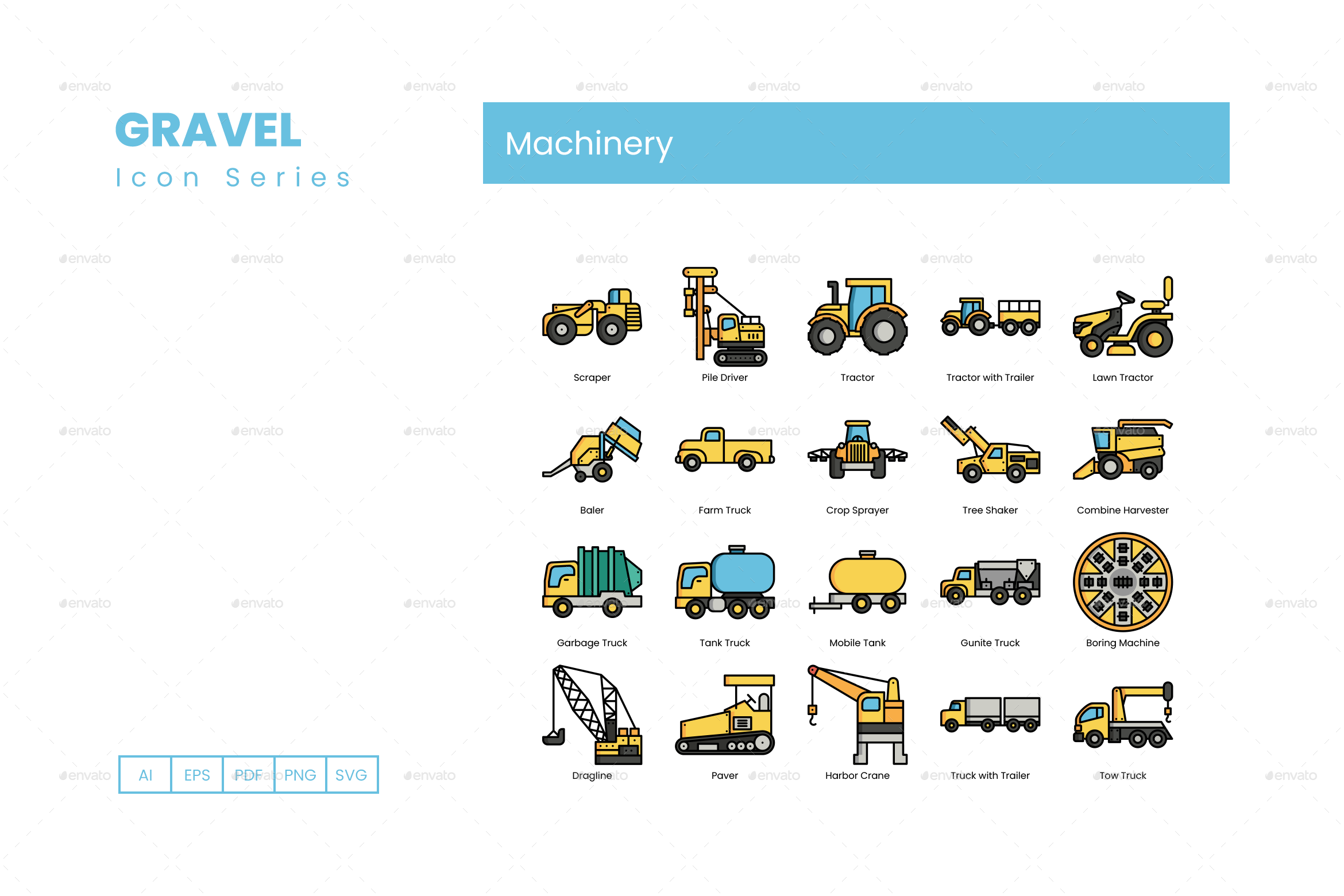 60 Machinery Icons | Gravel Series, Icons | GraphicRiver