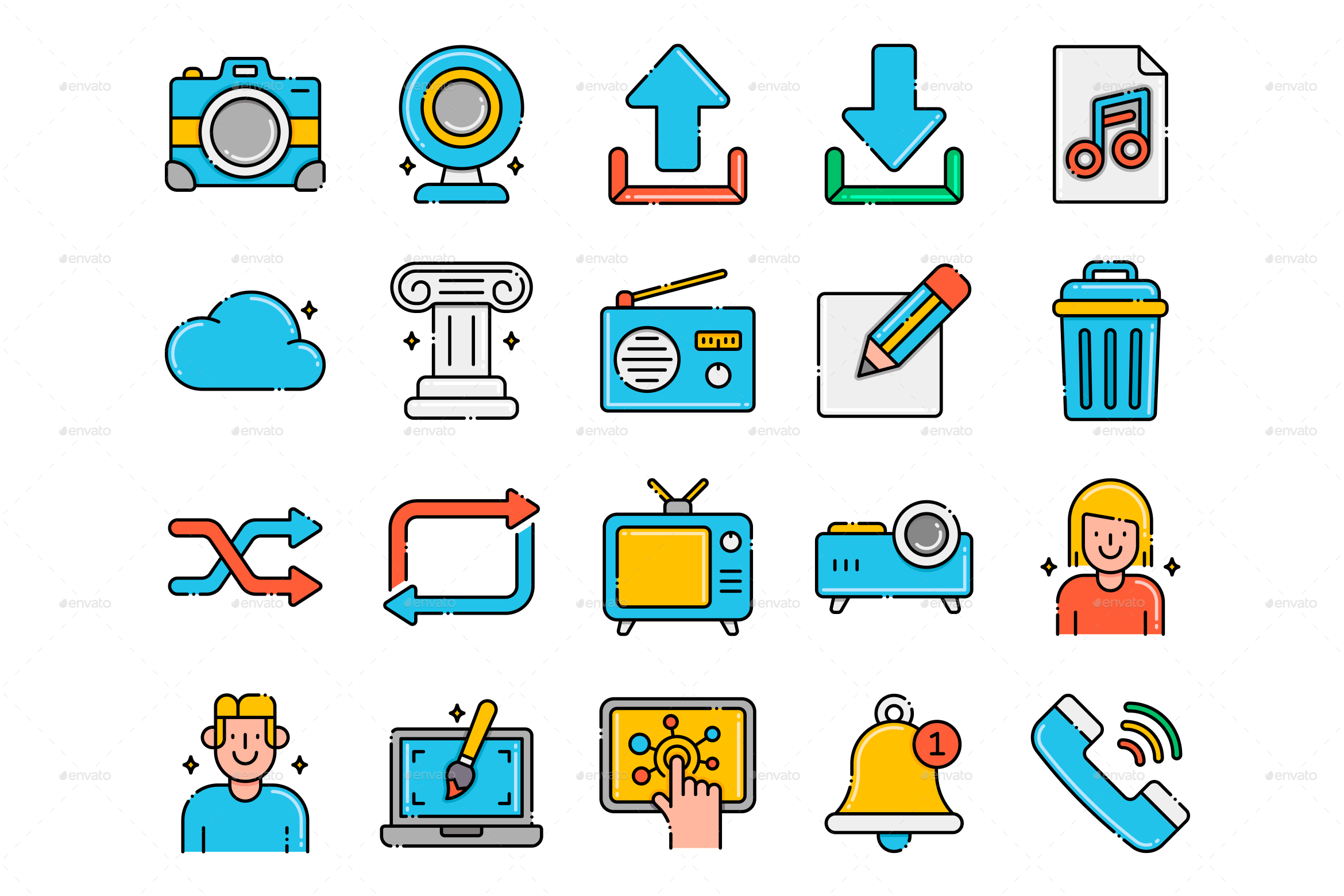 78 Multimedia Icons | Aesthetics Series, Icons | GraphicRiver